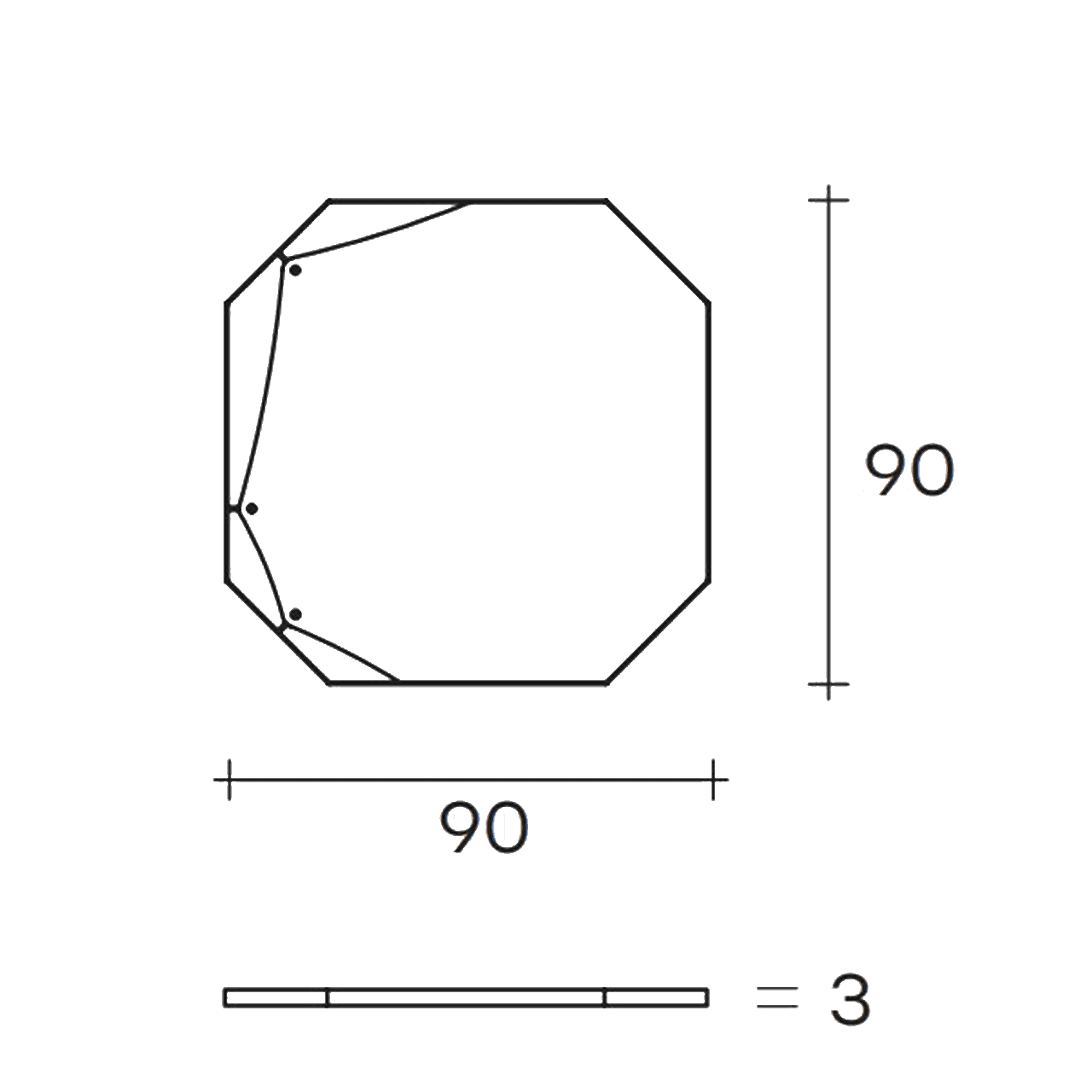Fiam - Specchio Pinch Ottagonale - LONGHO | Design Concept Store