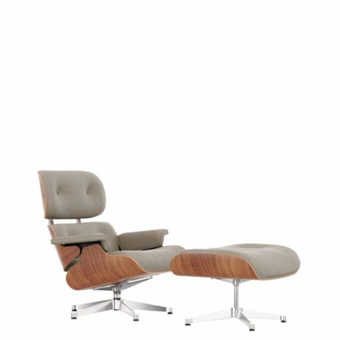 Vitra - Poltrona Lounge Chair & Ottoman h84 Ciliegio americano sabbia ...