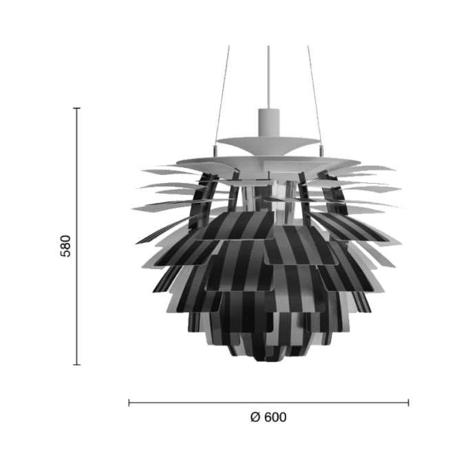 Louis Poulsen - Lampada a sospensione PH Artichoke d60 Pequin Stripes ...